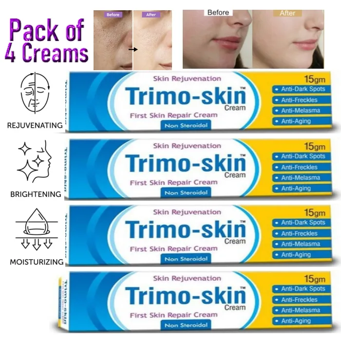 𝙏𝙧𝙞𝙢𝙤𝙨𝙠𝙞𝙣 Trimo-skin Cream for Face Pack of 4 | Scar Removal ...