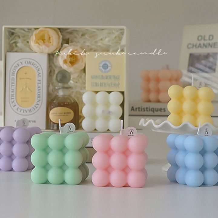 BataBata Cube Bubble Candle Scented Candle Home Decorations and DIY Crafting Birthday Gift ...