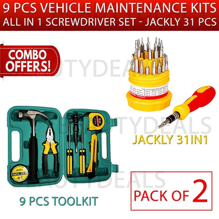 Pack of 2) 9 Pcs Vehicle Maintenance Kits Automotive Kit Combination ...