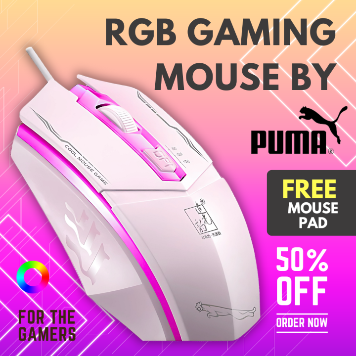 HP Gaming RGB Mouse with FREE Mouse Pad - USB Wired Optical Mouse with ...