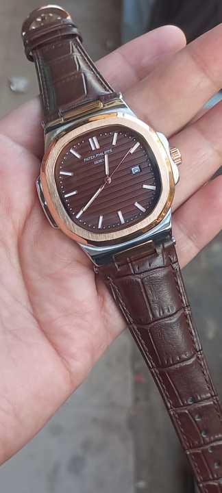 Patek Style Classic Dial Men’s Watch with Premium Leather Strap ...