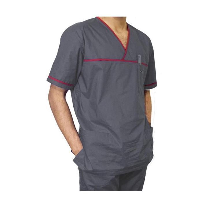 men scrub suits OT kit Ot Uniform OT dress cross neck gray | Daraz.pk