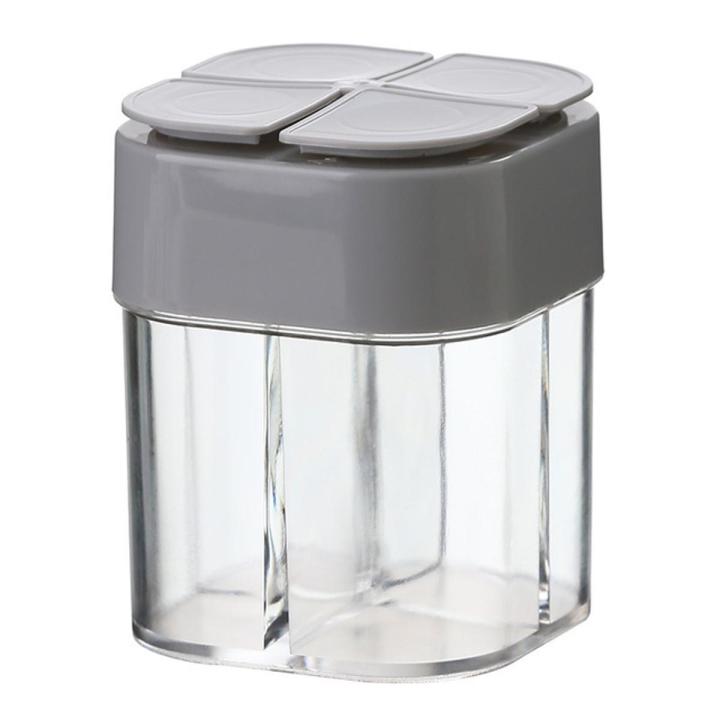 4 in 1 Clamshell Seasoning Tank Condiment Can Transparent Canister ...