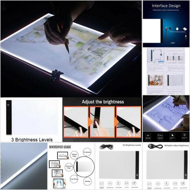 FAMY Dimmable USB A4 LED Light Box Tracing Board Art Stencil Drawing ...