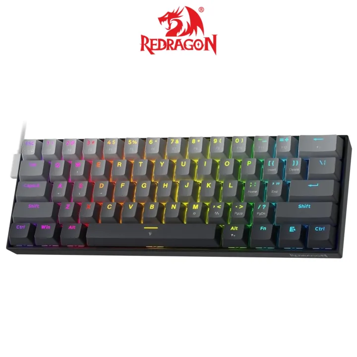 Redragon K617 FIZZ Rapid Trigger Gaming Keyboard 61 Keys Wired Mechanical Keyboard 8K Hz Polling ...