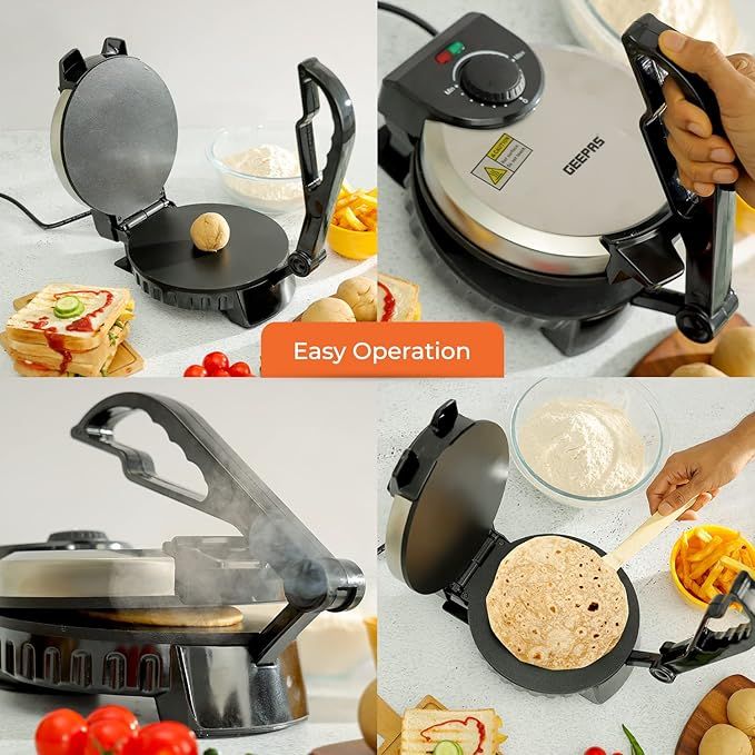 Geepas 10 Inces Non-stick Roti Maker - Silver & Black | Daraz.pk