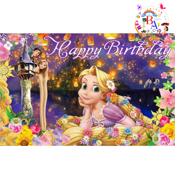 Tangled Fancy Backdrop Rapunzel Theme Fancy Panaflex Tangled Birthday ...