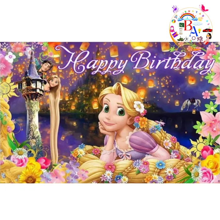 Tangled Fancy Backdrop Rapunzel Theme Fancy Panaflex Tangled Birthday ...