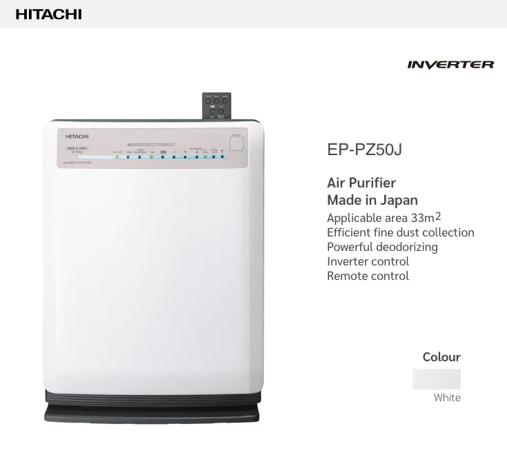 Hitachi Air Purifier EP-PZ50J Made in Japan | Daraz.pk