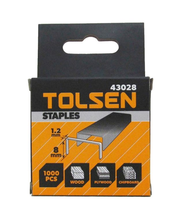 Tolsen 1000 pcs Staple Pin Box 1.2mmx8mm, for Wood, Plywood (M-S ...