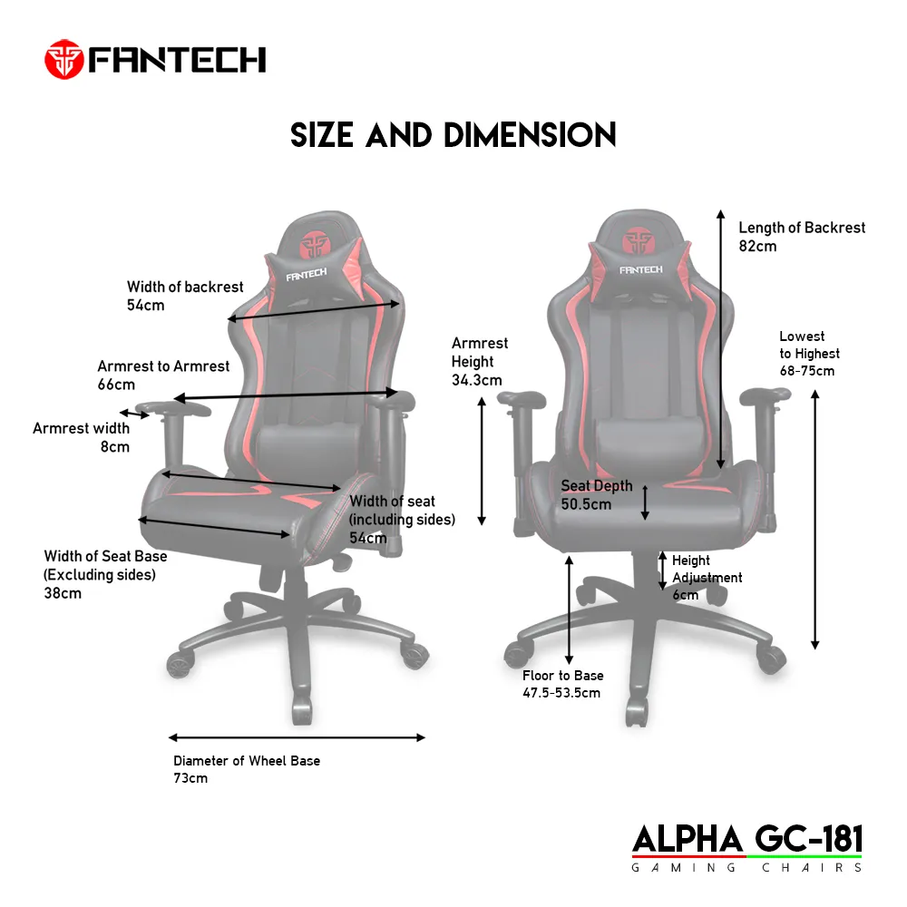 FANTECH ALPHA GC-181 / GC- 184 Gaming Chair With Lumbar Support Class 4 ...