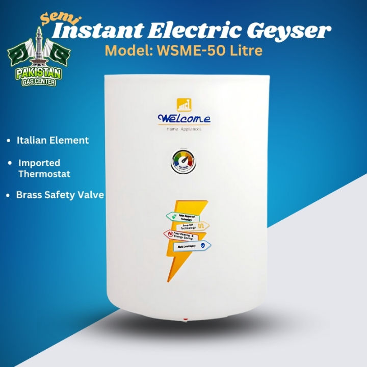 Pakistan Gas Center Instant Electric Geyser (IRON BODY) WSME-50Litre ...