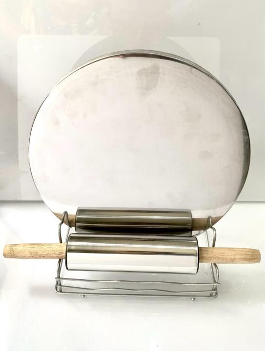 Steenless Steel / Melamine / wooden Chakla & Rolling Belan With Stand ...