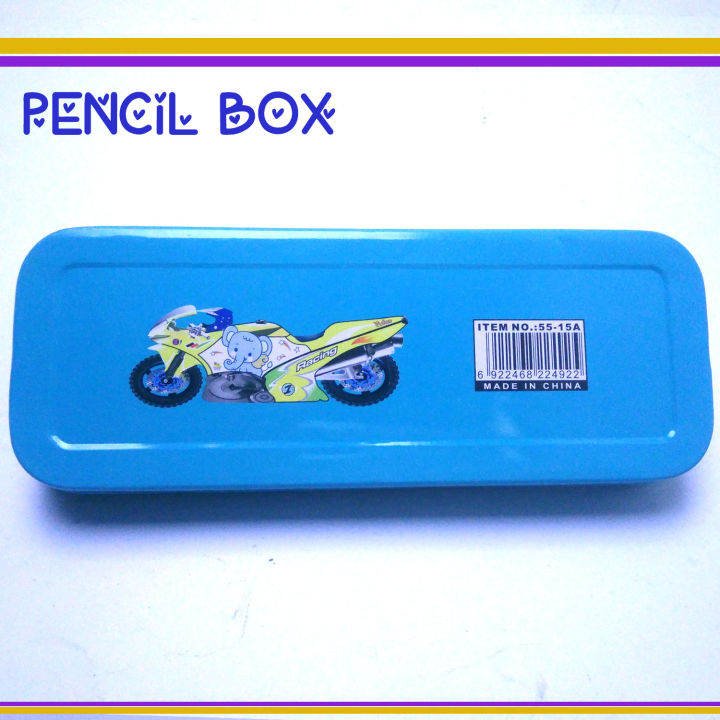 Green Bike Metal Pencil Box School Box Metal Stationery Box -Pencil Box ...