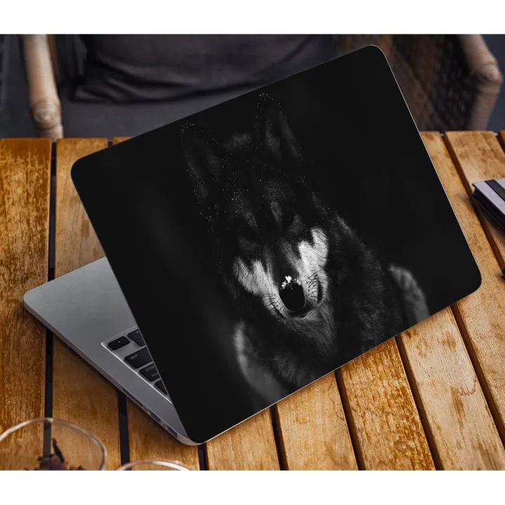 Black Dark Wolf Laptop Notebook Skin Sticker Cover Art Laptop Skin Fits ...