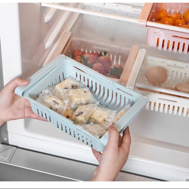 PACK OF 3PCS-Adjustable Fridge Storage Basket Expandable Fridge Storage ...