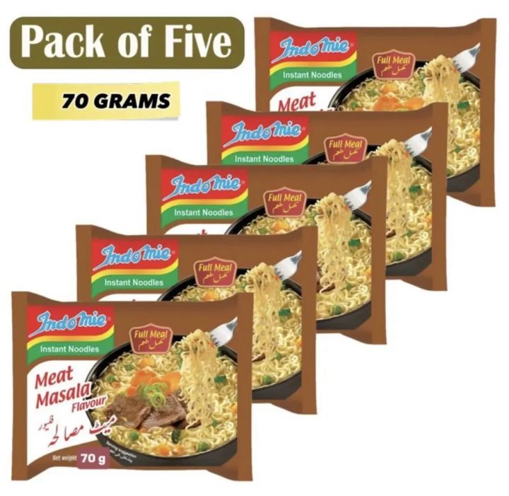 Indomie Instant Noodles | Pack of 5 × 70g | Meat Masala Flavour ...