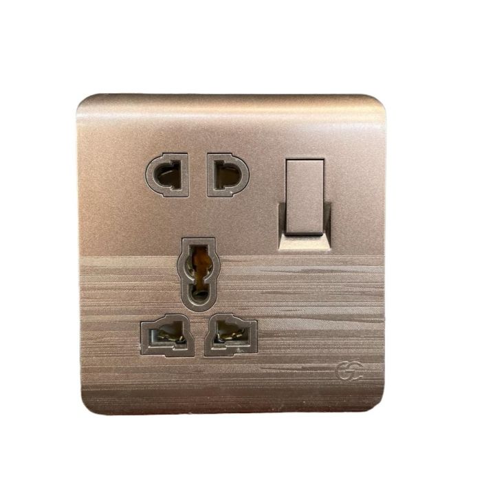 Multi Socket Light Plug Multipurpose Royal Brown Metal Plate For UPS ...