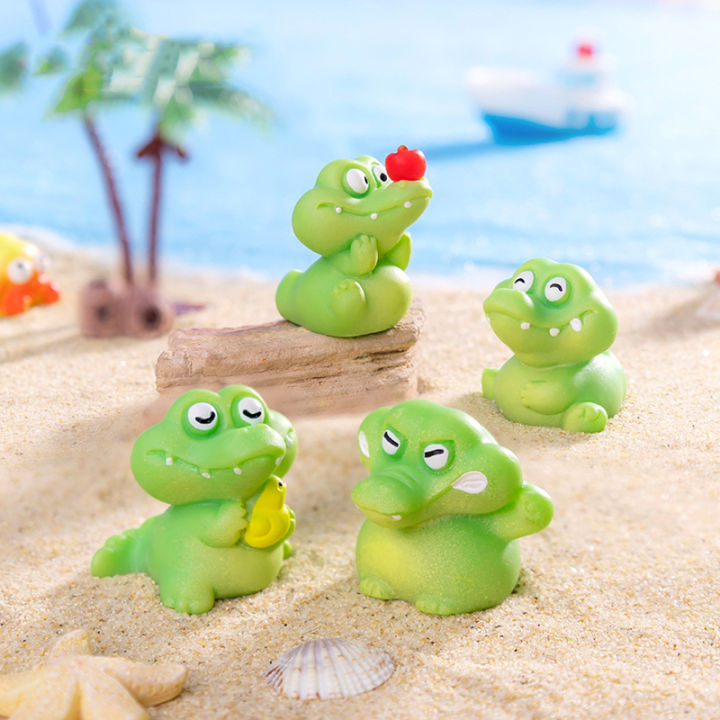 Cartoon Cute Crocodile Small Statue Cartoon Microlandscape Figurines ...