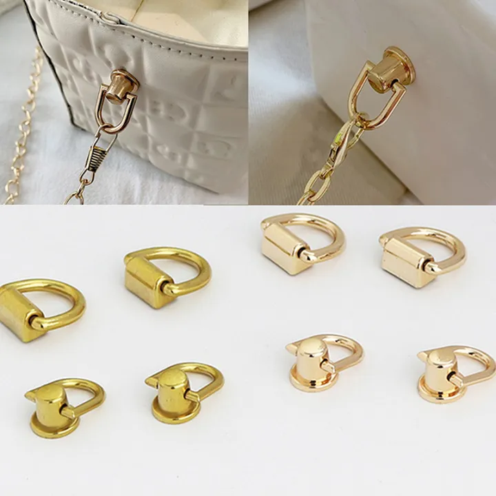 1Pc Metal D Ring Stud Side Clip Buckles Bag Screw Nail Rivet Strap ...