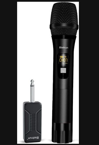 Bietrun Wireless Microphone, Dynamic Microphone with Rechargeable ...