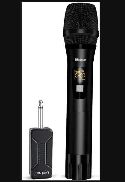 Bietrun Wireless Microphone, Dynamic Microphone with Rechargeable ...