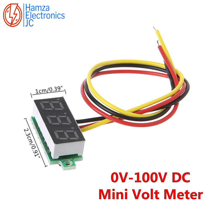 Mini 0.28 inch 3 Wires Digital Voltmeter Red LED Display DC 0-100V ...