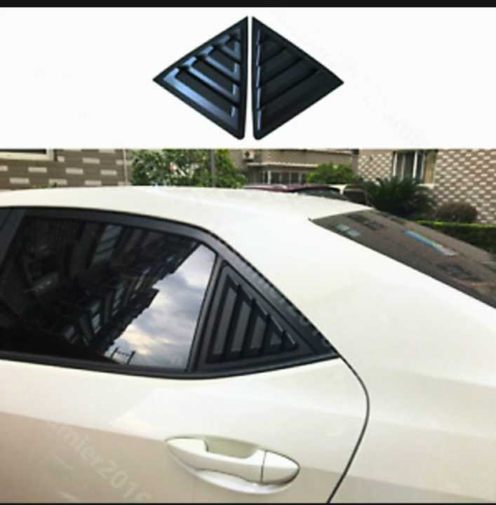 Toyota Corolla 15 model Quarter Glass Louvers – Black Sporty Rear ...