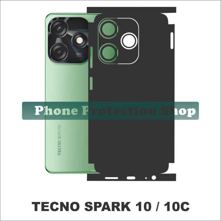 Tecno Spark 10 / 10C full Back 360 Protection skin wrap with sides and ...