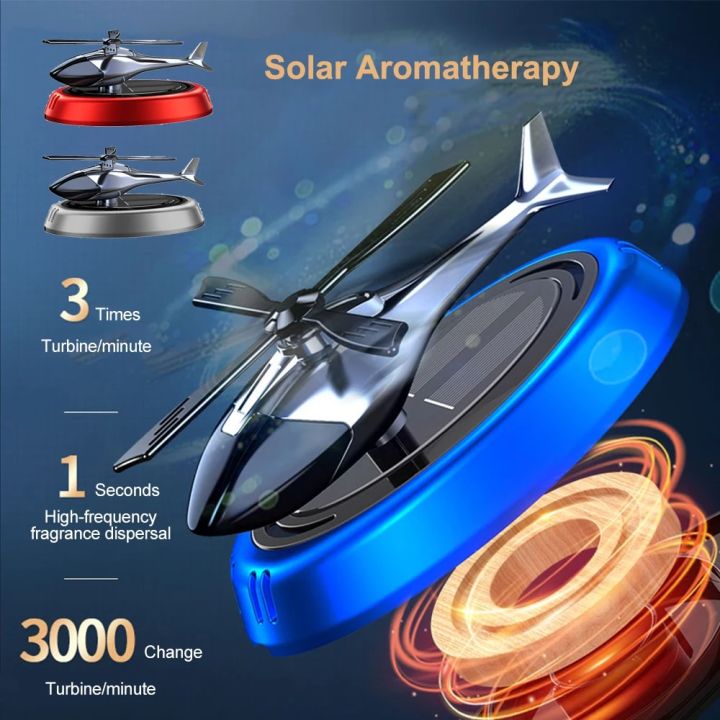 Solar Car Air Freshener Helicopter Auto Aromatherapy Sun Light Energy ...