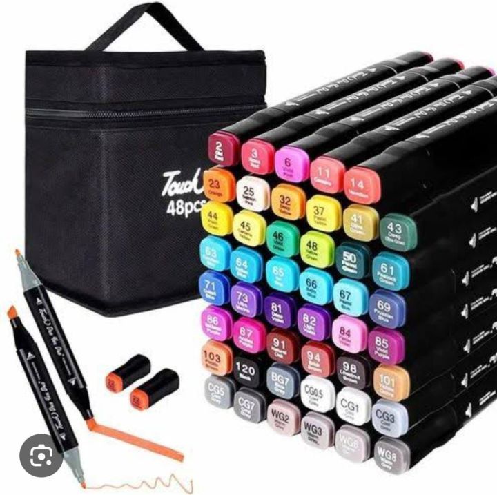 Touch Alcohol Markers Professional Art Set -Double Ended Blendable ...