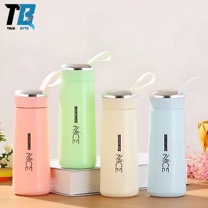400ml Portable Water Bottle with Glass Liner & Plastic Outer Shell ...