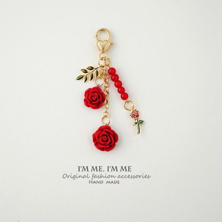 RHS Online Rose Resin Keychain Gilrs Key Holder Women Bag Pendant Car ...