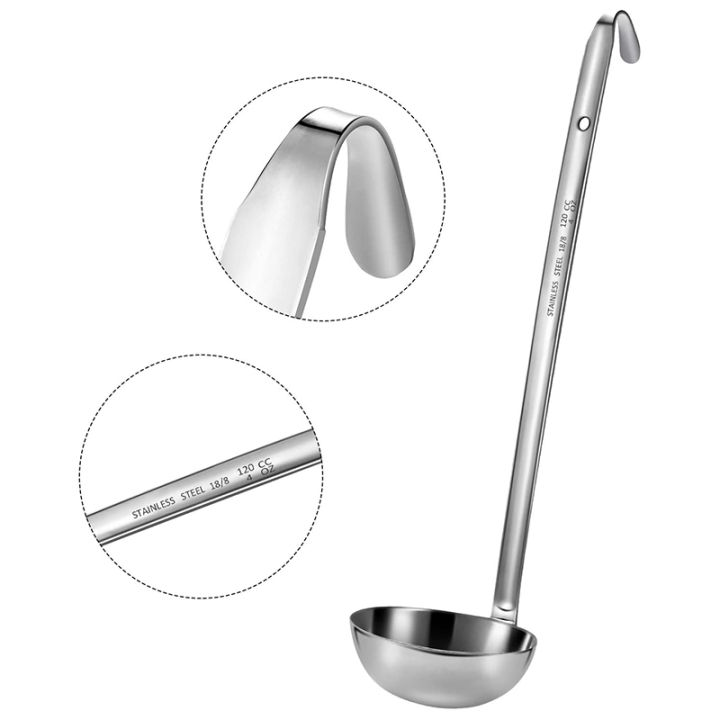 Stainless Steel Soup Ladle with Comfortable Grip – Long Handle and ...