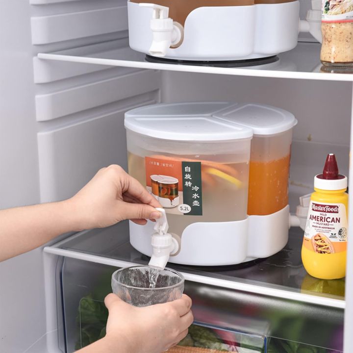 "Rotating Beverage Dispenser with Lid & Tap – 3-Compartment Juice and ...