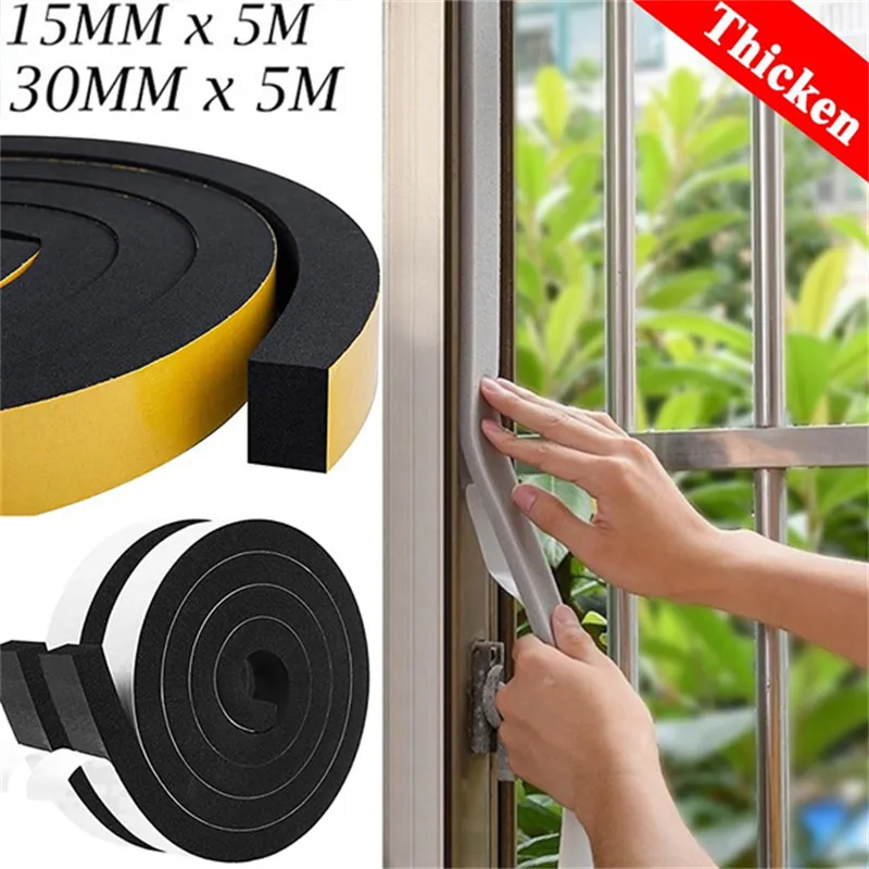 5m Thicken Self Adhesive Foam Tape Door Sealing Strip Noise Insulation Anti Collision Window Super Strong EVA Single Side Tape Daraz.pk