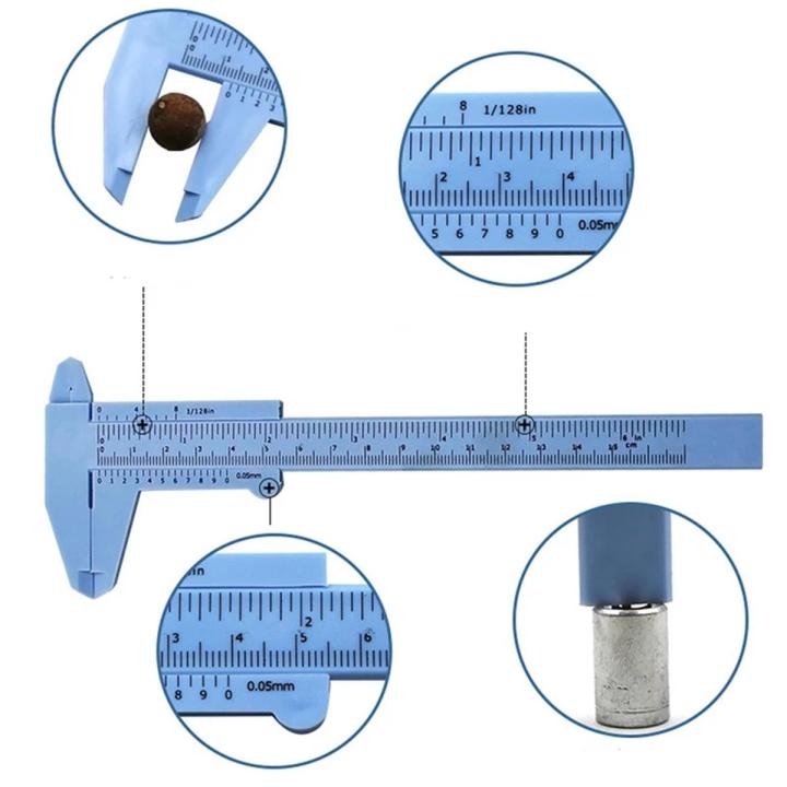 Vernier Caliper Double Scale Rulers 0-80mm Plastic Caliper Measurement ...