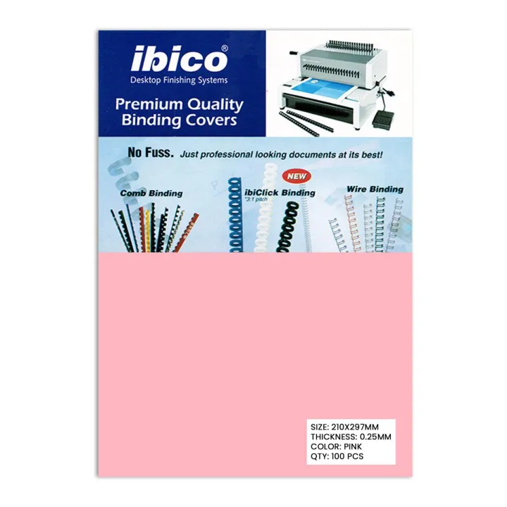 Pack of 100 - IBICO A4 Non-Tearable Dull Sheet Binding Covers 25mm ...