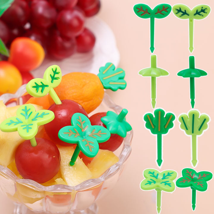8/24Pcs Creative Fruit Fork Toothpick Four-leaf Clover Plastic ...