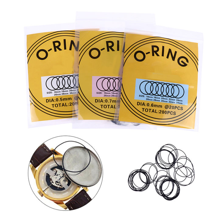 200Pcs Waterproof Watch O-Ring Rubber Watch Back Cover Gaskets Watch ...
