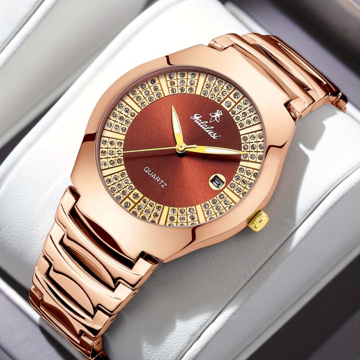Luxury Rhinestone Quartz Watch - Business Waterproof Fashion Analog ...