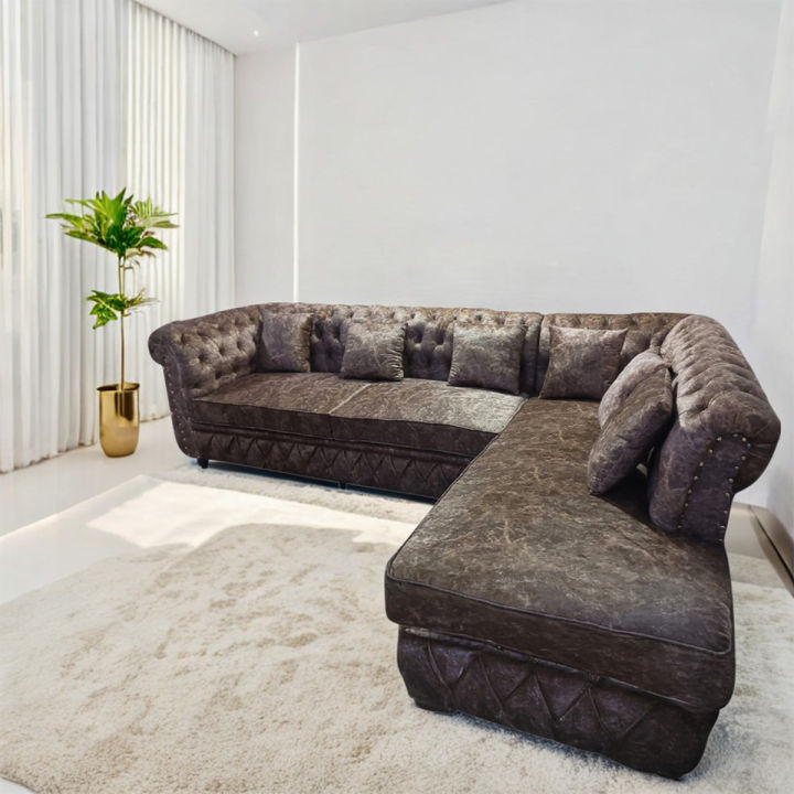 Sultan's Furniture Brown L-Shape Sofa | Daraz.pk