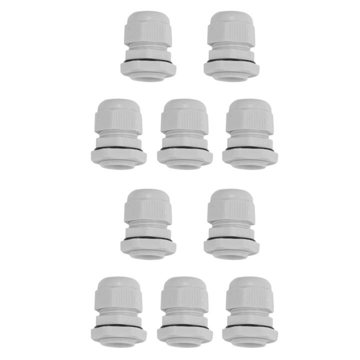 10 x M20 20mm White Waterproof Compression Cable Stuffing Gland Lock ...