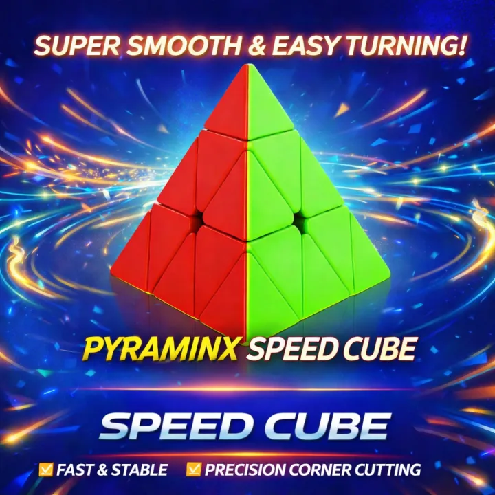 Original Pyramid Cube 3x3x3 Magic Triangle Speed Pyraminx Smooth Cube ...
