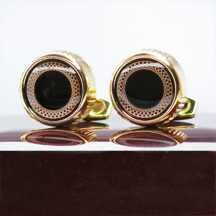 Round Shape Golden Cufflink for Men with Premium Quality Box, Shirt ...