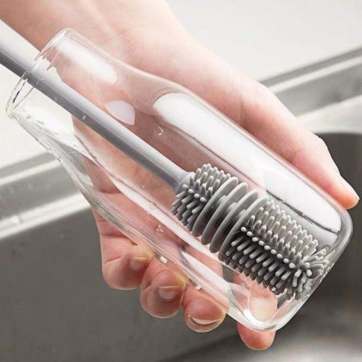 Silicone Bottle Cleaning Brush – Long Handle Flexible Bottle Brush for ...