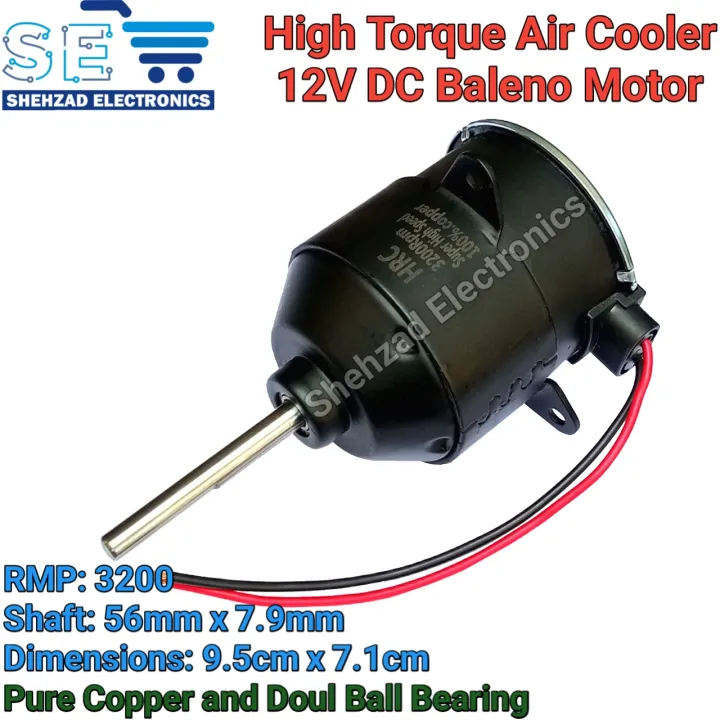 12V DC High Torque Air Cooler Baleno Motor – Pure Copper D Shaft | 3200 ...