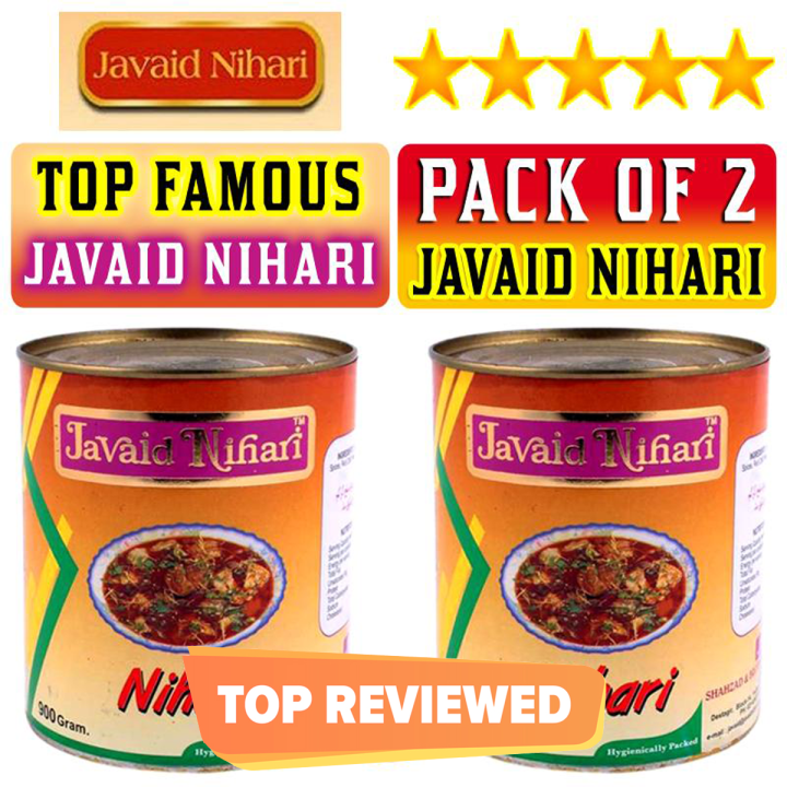 Pack of Two Enjoy the Taste of famous Javed Nihari 900 Gram Tin Pack ...