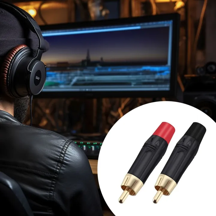 Male Plug Plating Electrophoresis RCA Audio Video Plug Connector With ...