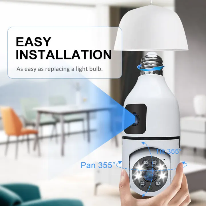 OmniView 360° Dual-Lens PTZ Camera with Wi-Fi and Real-Time Motion ...